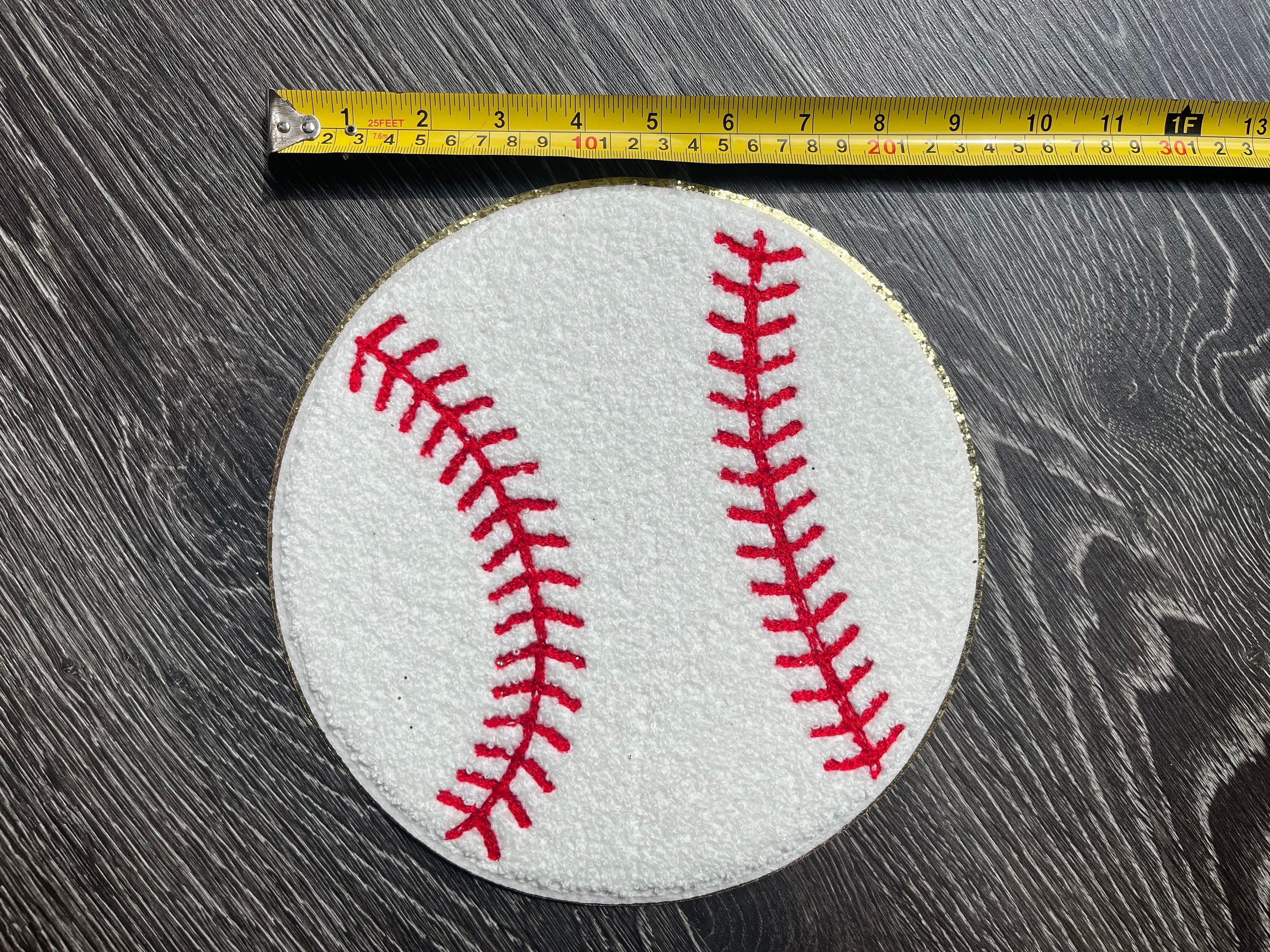Baseball Chenille Patch Large Baseball Iron on Patch Iron on Chenille ...