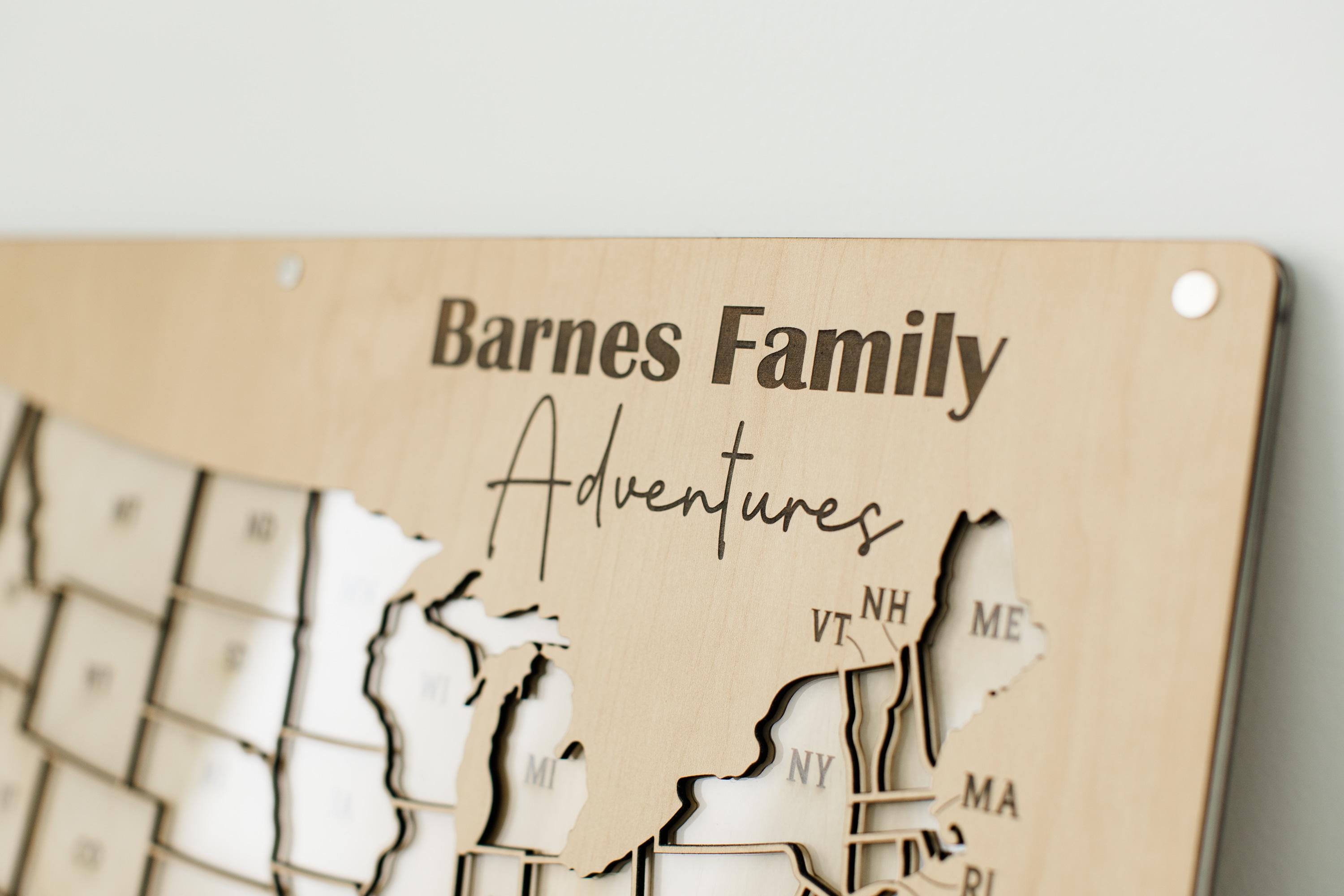 RV Travel Map, Personalized Camper Decor, Custom Family Road Trip Gift ...