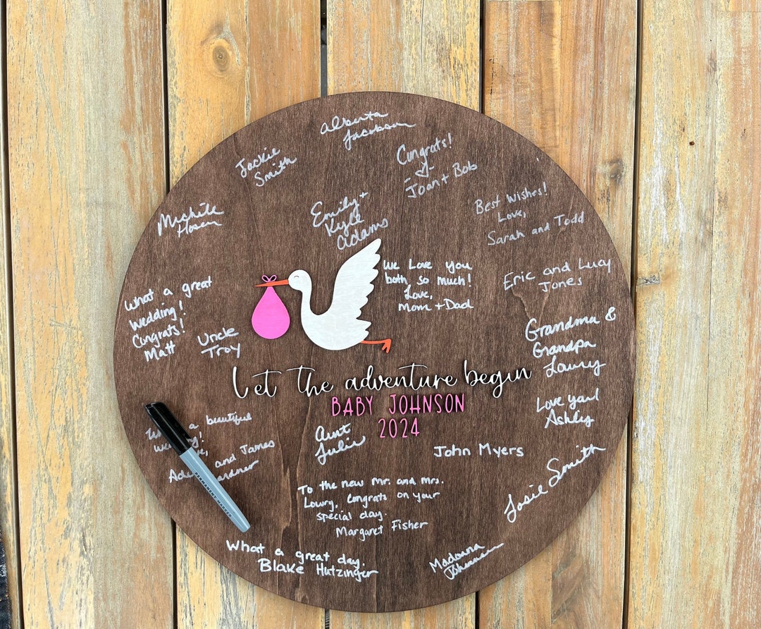 Baby Shower Guest Book Alternative for Baby Shower Wood Sign for Baby ...