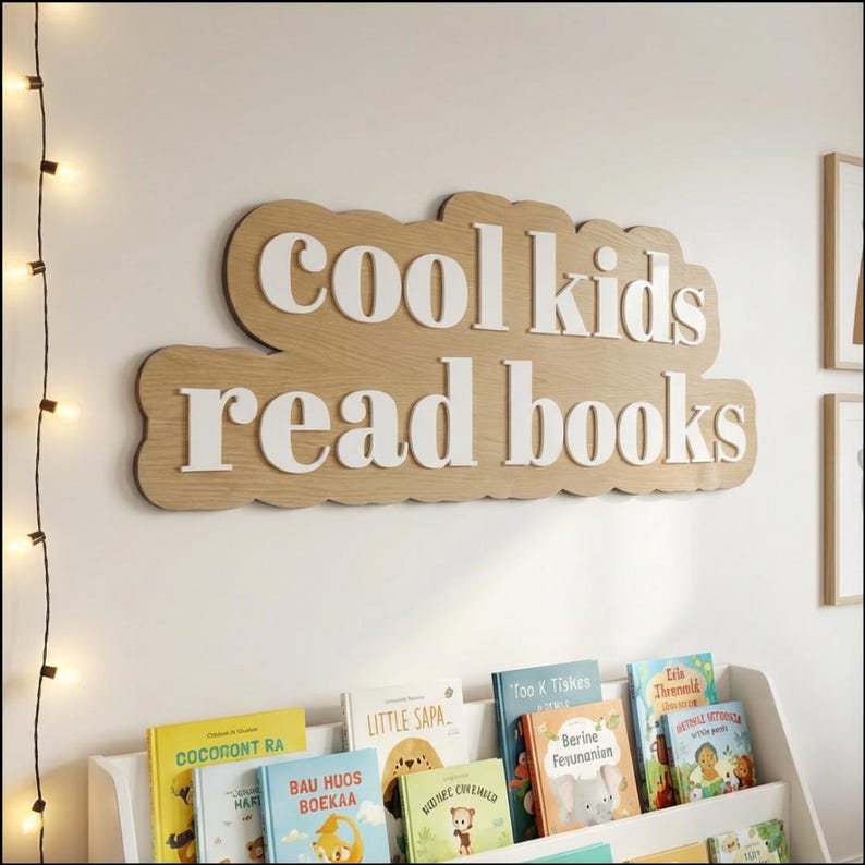 Cool Kids Read Books Sign, Classroom Library Wall Decor, Playroom ...