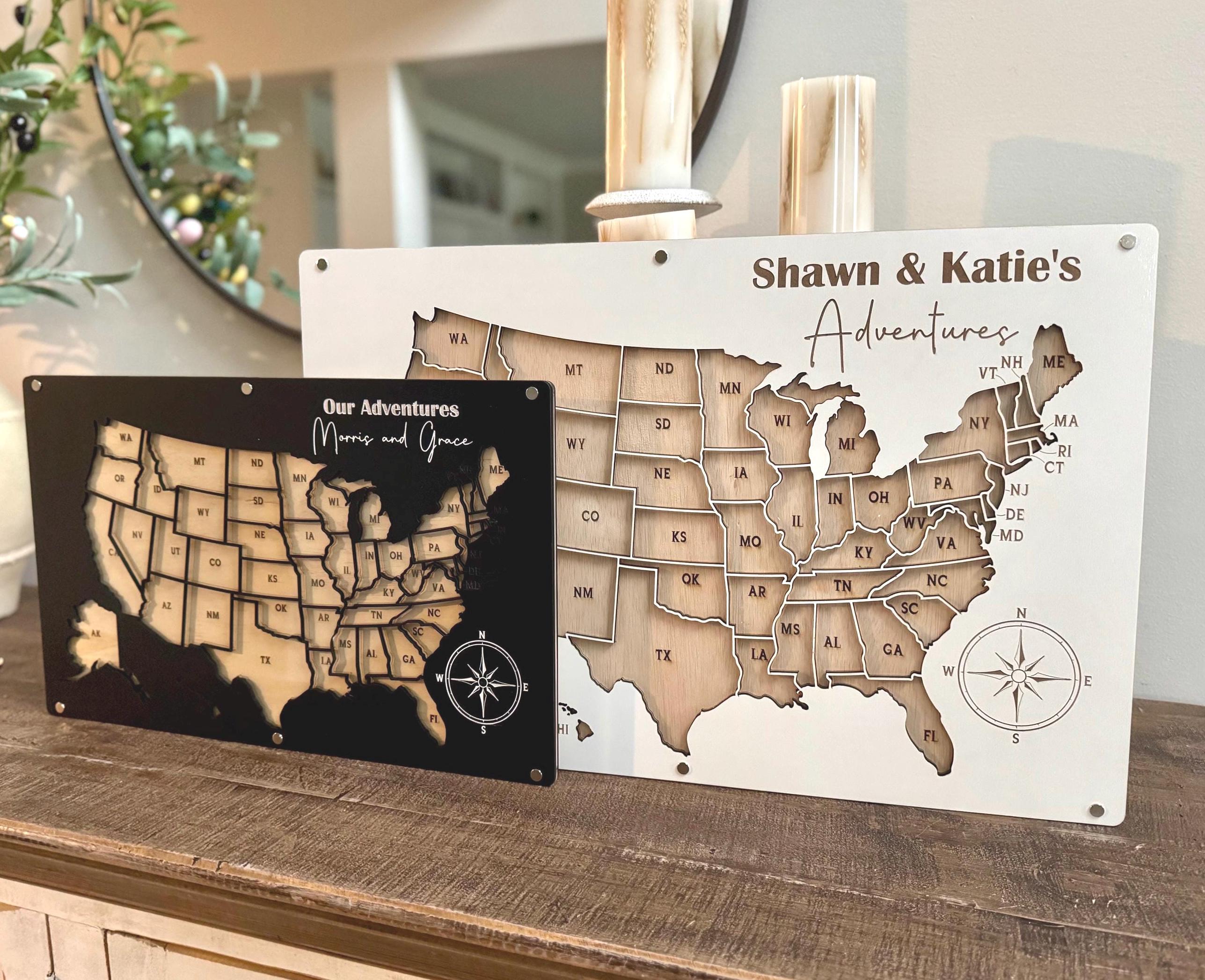 Photo Travel Map Personalized Usa Trip Picture Keepsake 50 States ...