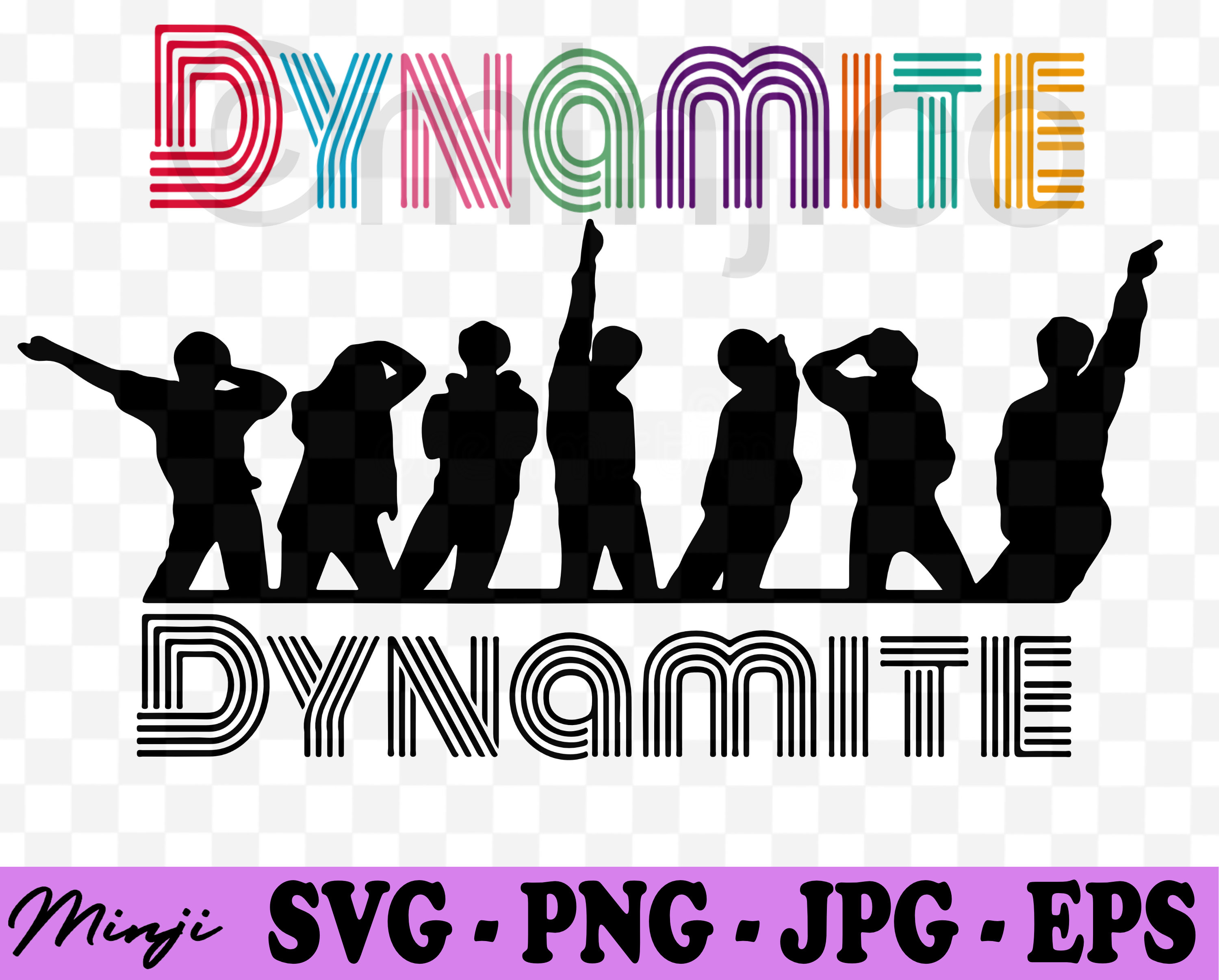 BTS Dynamite Svg Png Jpg Downloadable File Cricut Silhoutte Vector File ...