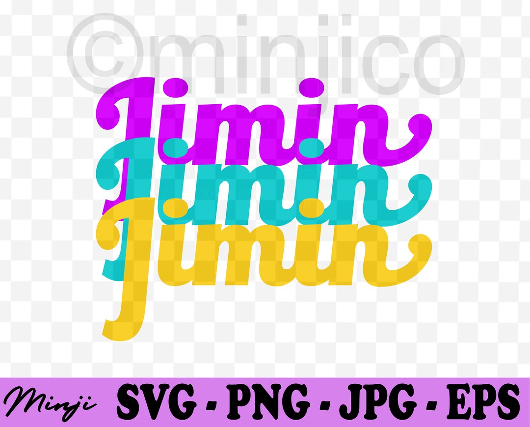 BTS Park Jimin Retro Name Design - Svg Png Jpg Downloadable File ...