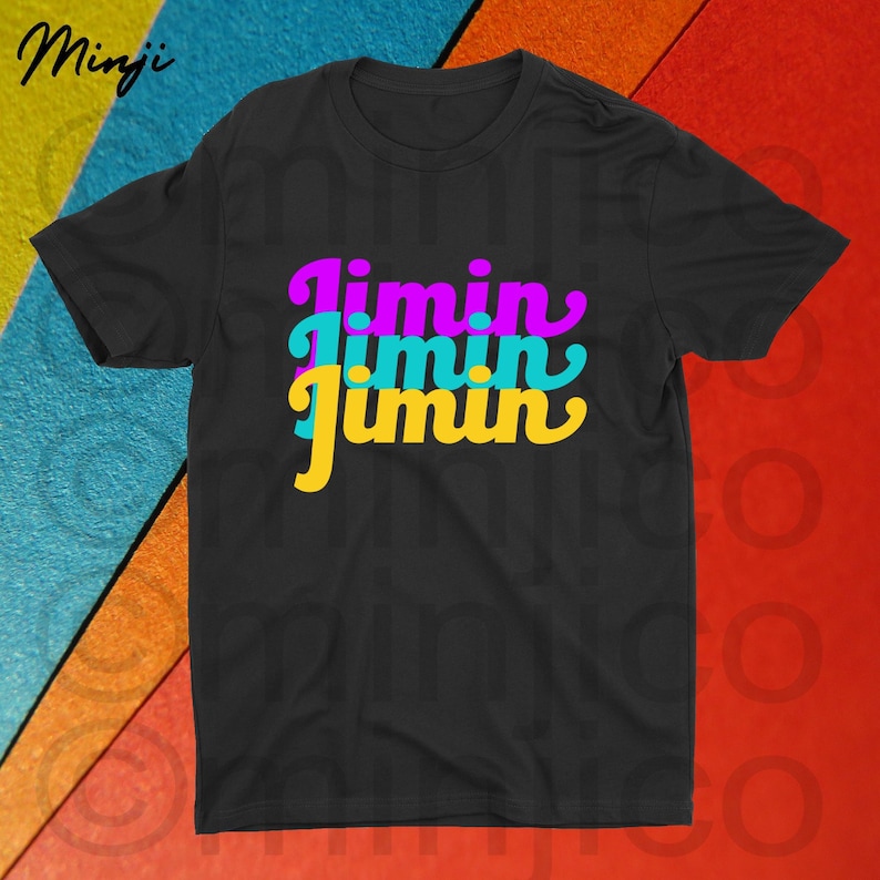 BTS Park Jimin Retro Name Design - Svg Png Jpg Downloadable File ...