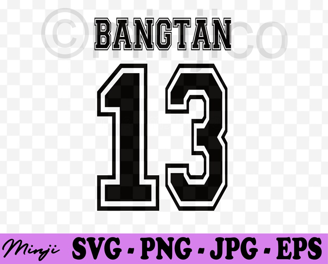 BTS Bangtan 13 Varsity Design - Svg Png Jpg Downloadable File - Cricut ...