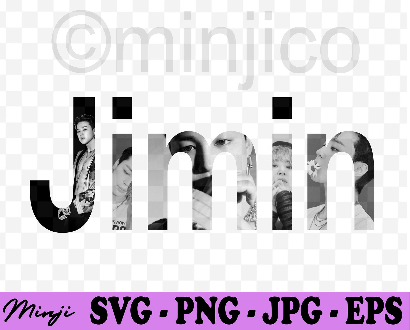 BTS Jimin Svg Png Jpg Downloadable File - Cricut Silhoutte Vector File ...
