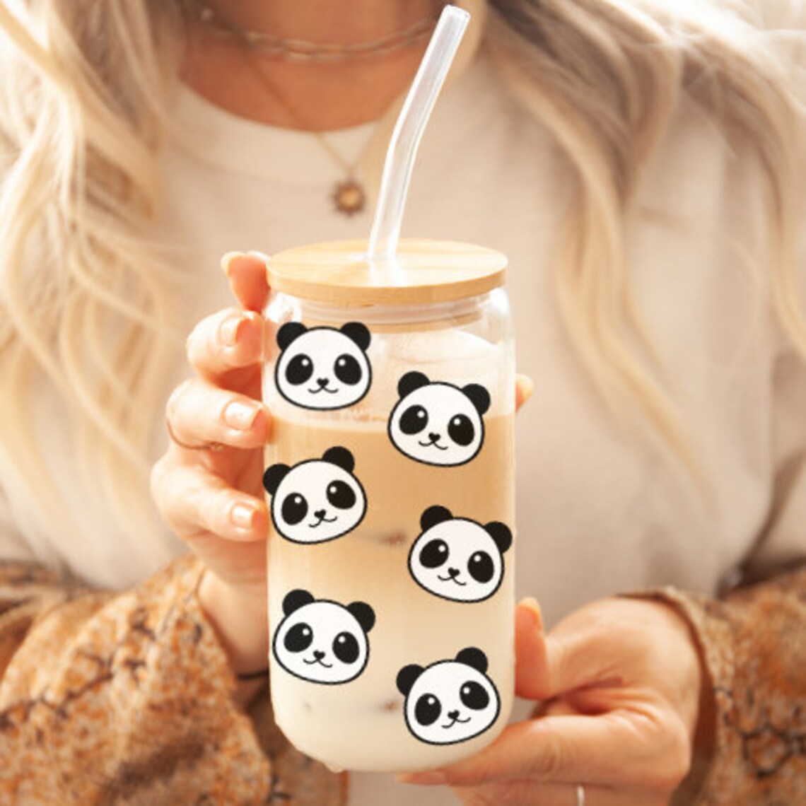 Panda Glass Cup | Cute Animals | Cute Panda | Gift for Mom | Glass ...