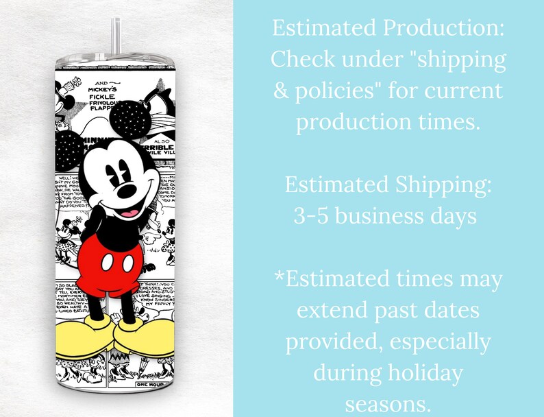 Mickey Mouse 20oz Tumbler, Mickey in Newspaper Tumbler. - Etsy