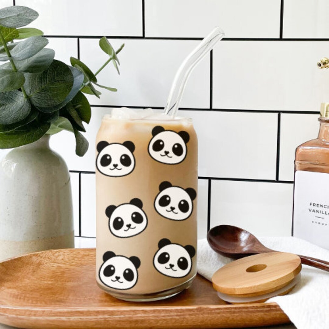 Panda Glass Cup | Cute Animals | Cute Panda | Gift for Mom | Glass ...