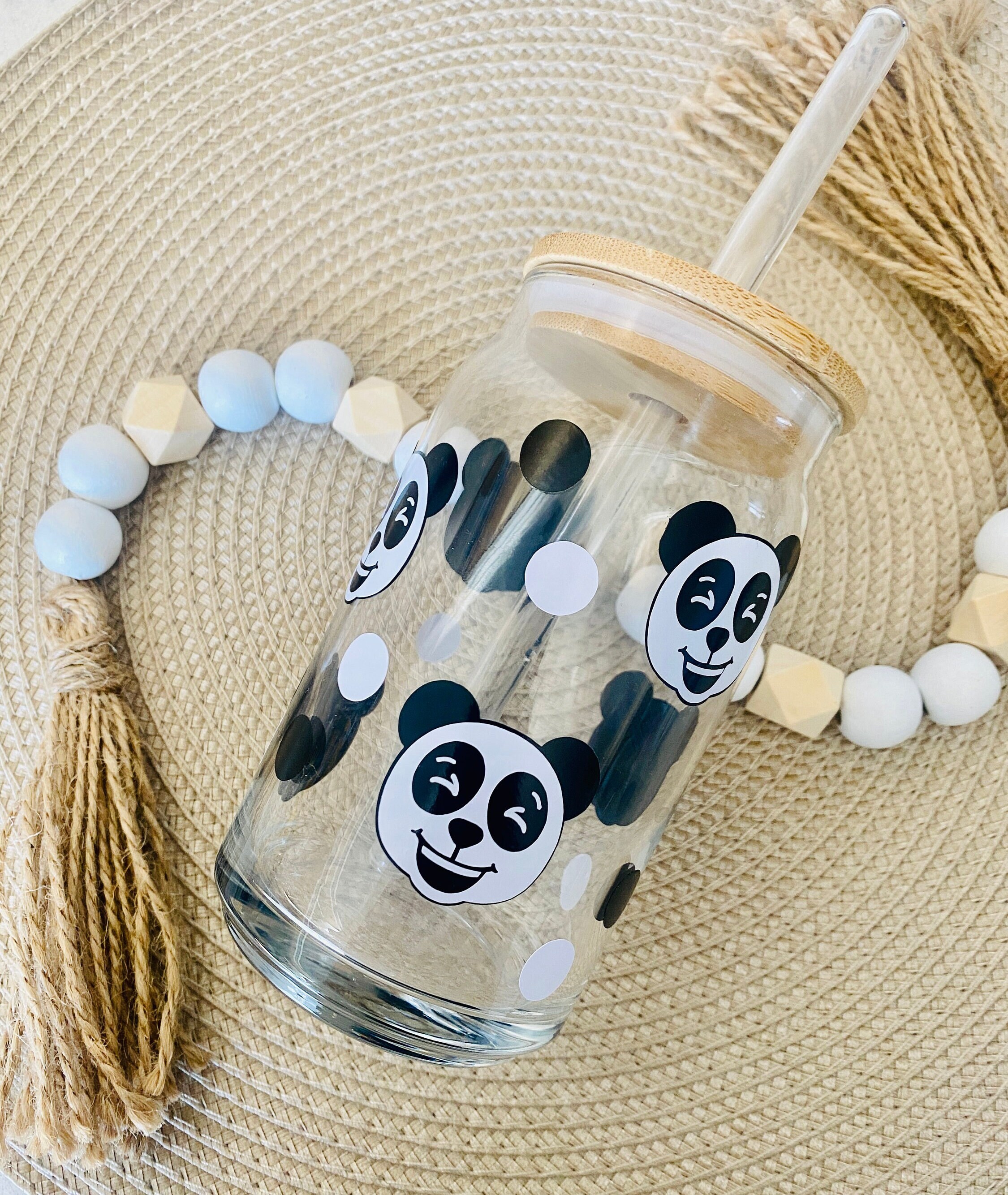 Panda Glass Cup Cute Animals Cute Panda Gift for Mom - Etsy