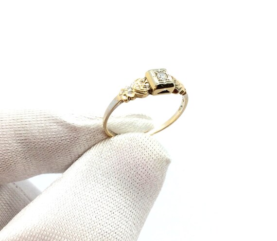 Antiker Art Deco 14 Karat Gold BB Bluebird Diamant Verlobungsring GroBe M Etsy