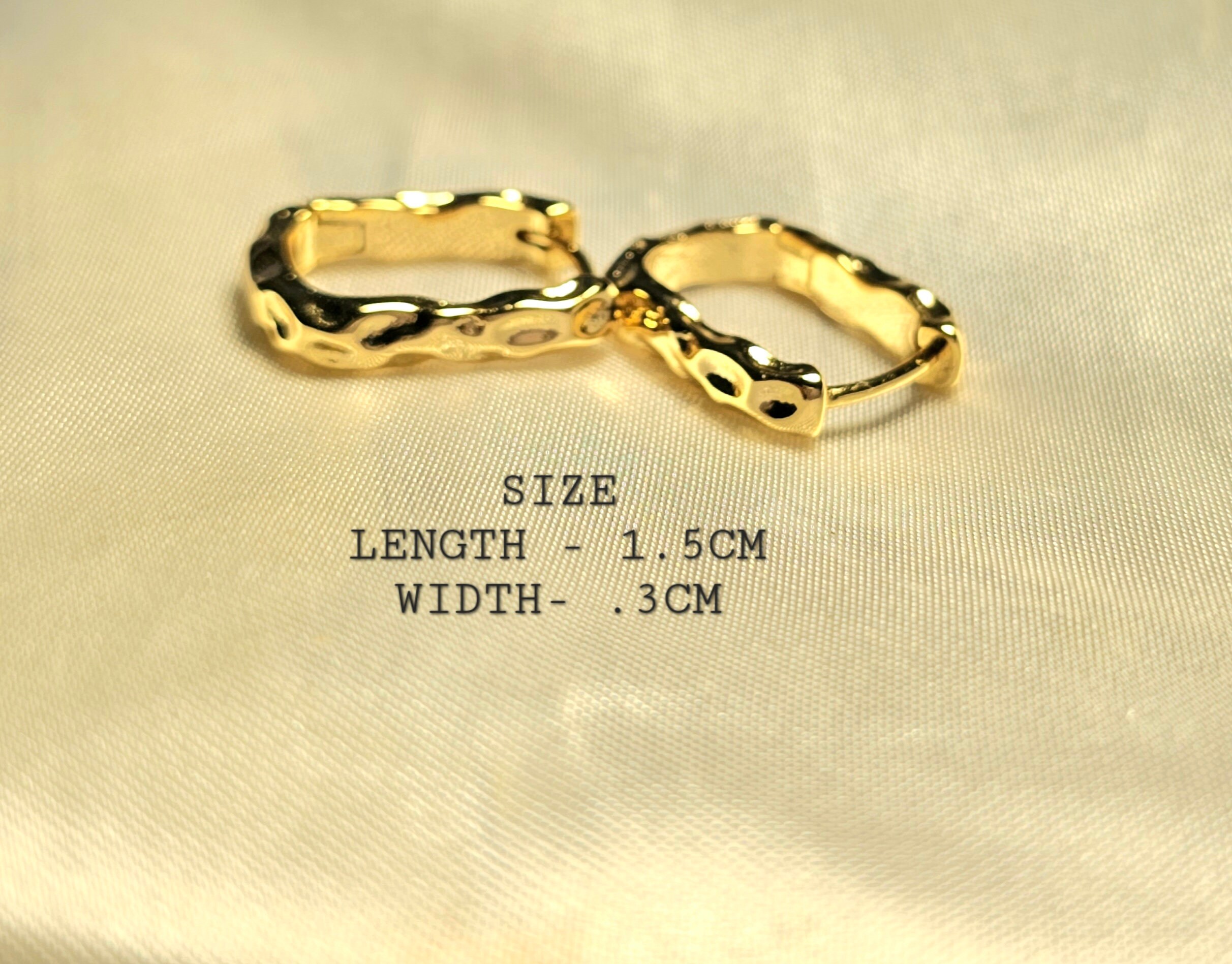 Adele 14K Gold Oblong Design Hoops, Gold Hoops, Croissant Earrings ...
