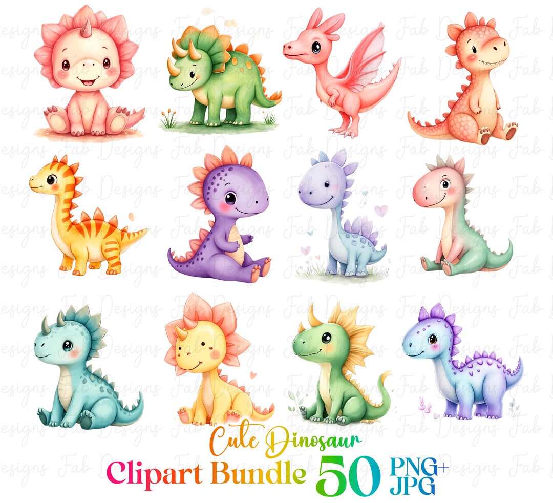 50 Baby Dragons PNG Bundle, Cute Dragon,watercolor Dragon Clipart ...
