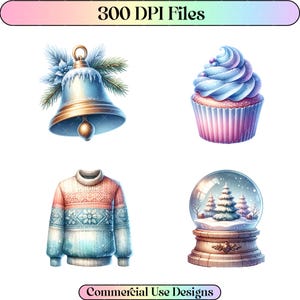 124 Winter Clipart Bundle, Watercolor Frosty Coziness Clipart, Cozy ...