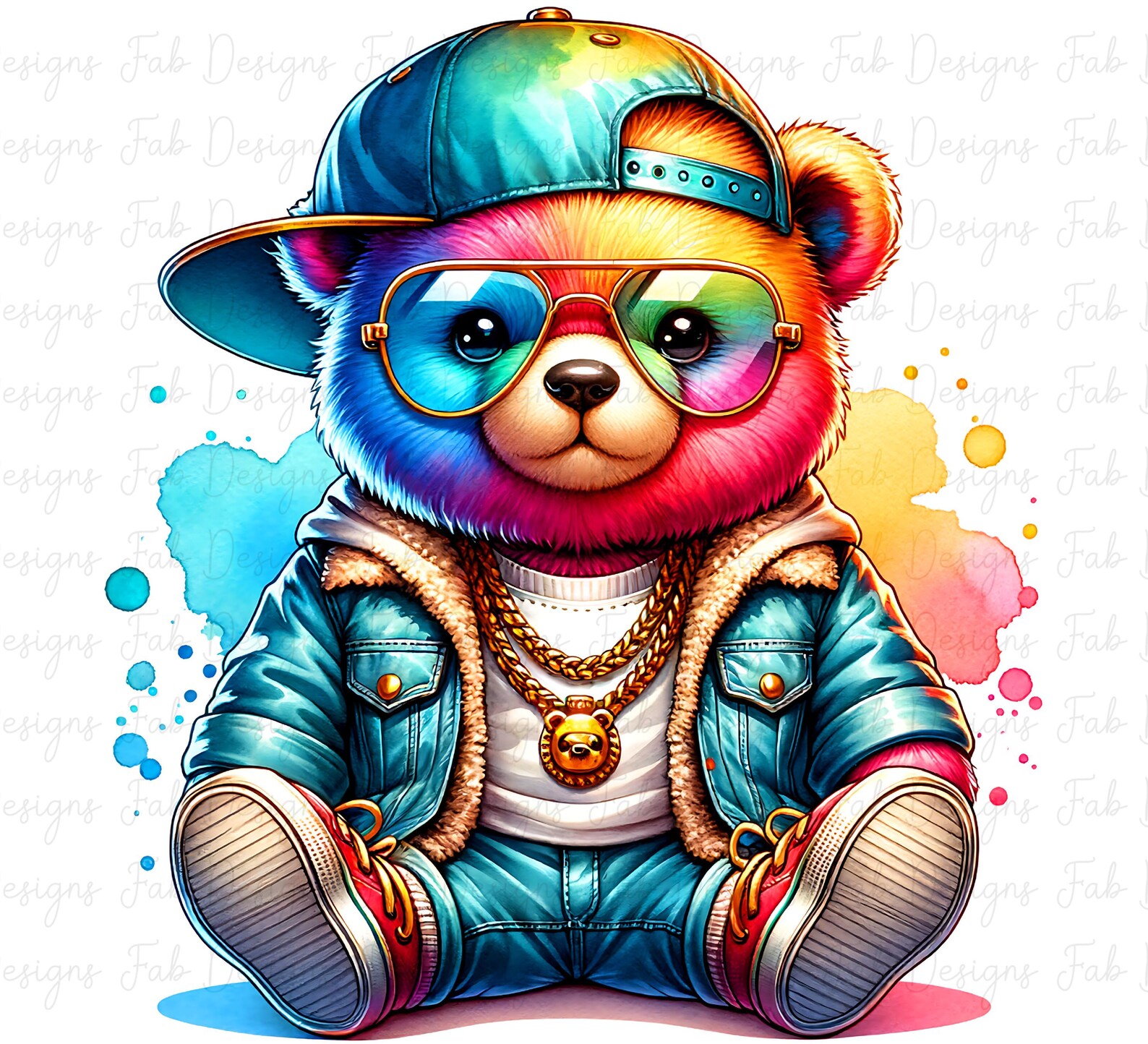 26 Watercolor Cool Bear Collection Clipart Bundle, Birthday Clipart ...