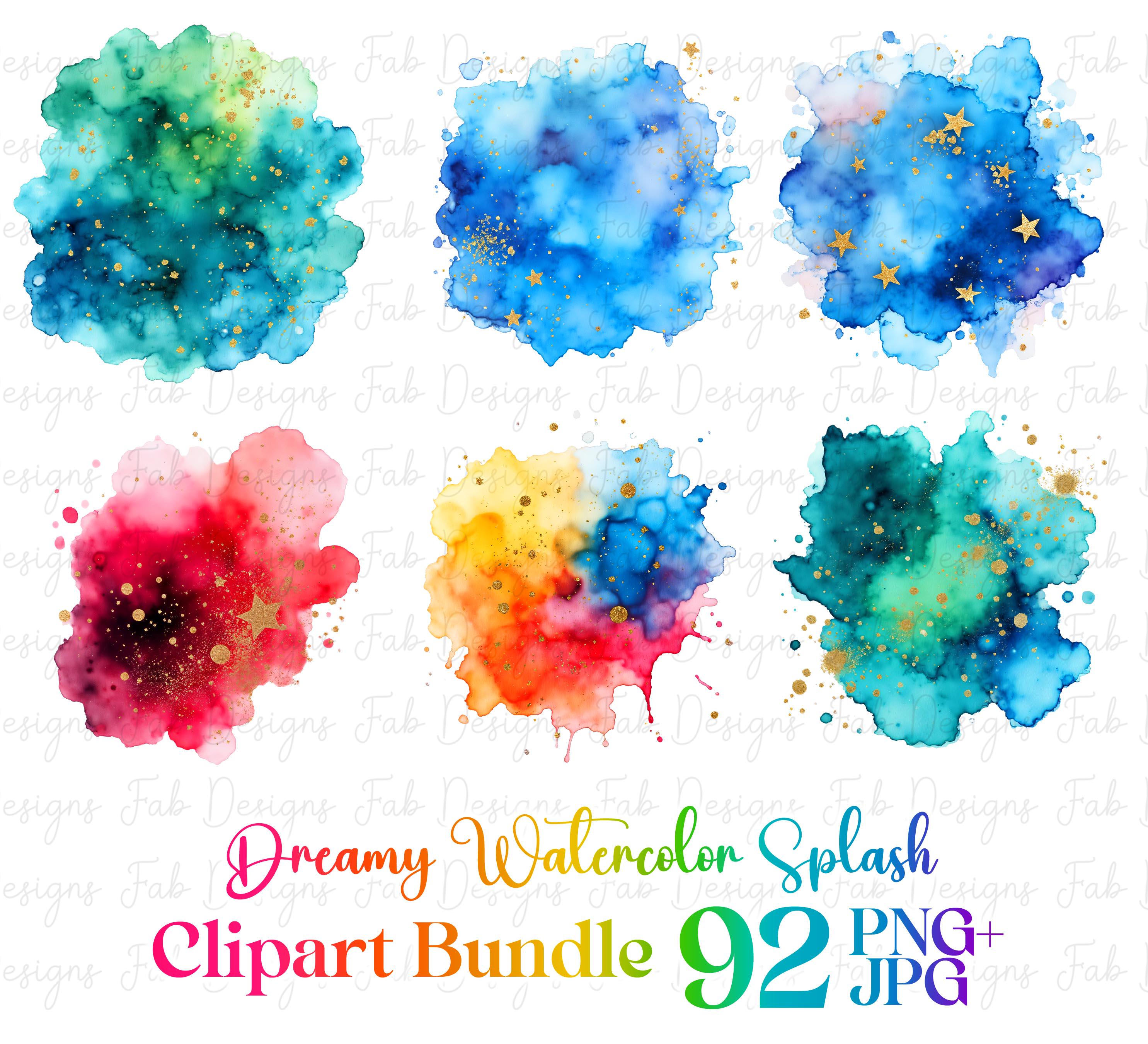 92 Dreamy Watercolor Splash Clipart PNG Paint Splatter Clipart Alcohol ...