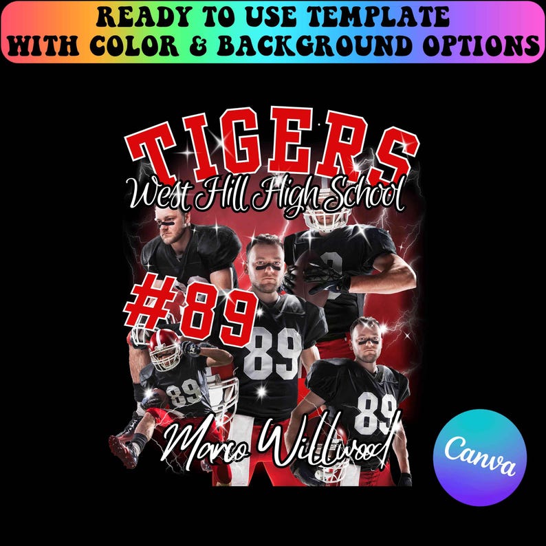 Mascot Shirt Editable Canva Template, Custom Homecoming and School ...