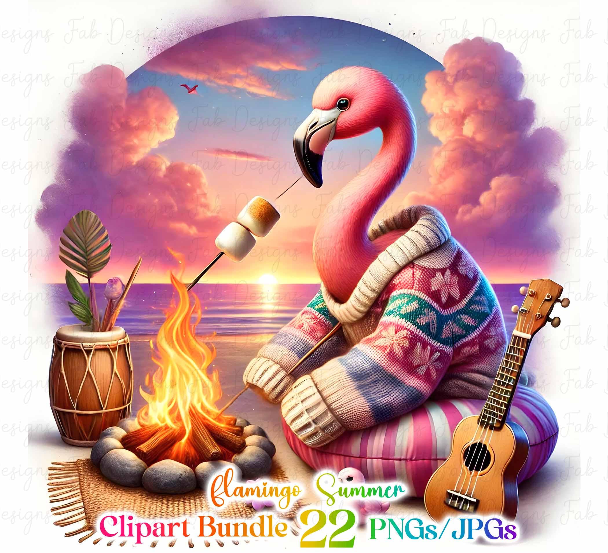 22 Cute Flamingo Clipart Png Cartoon Flamingo Digital Download Pink ...
