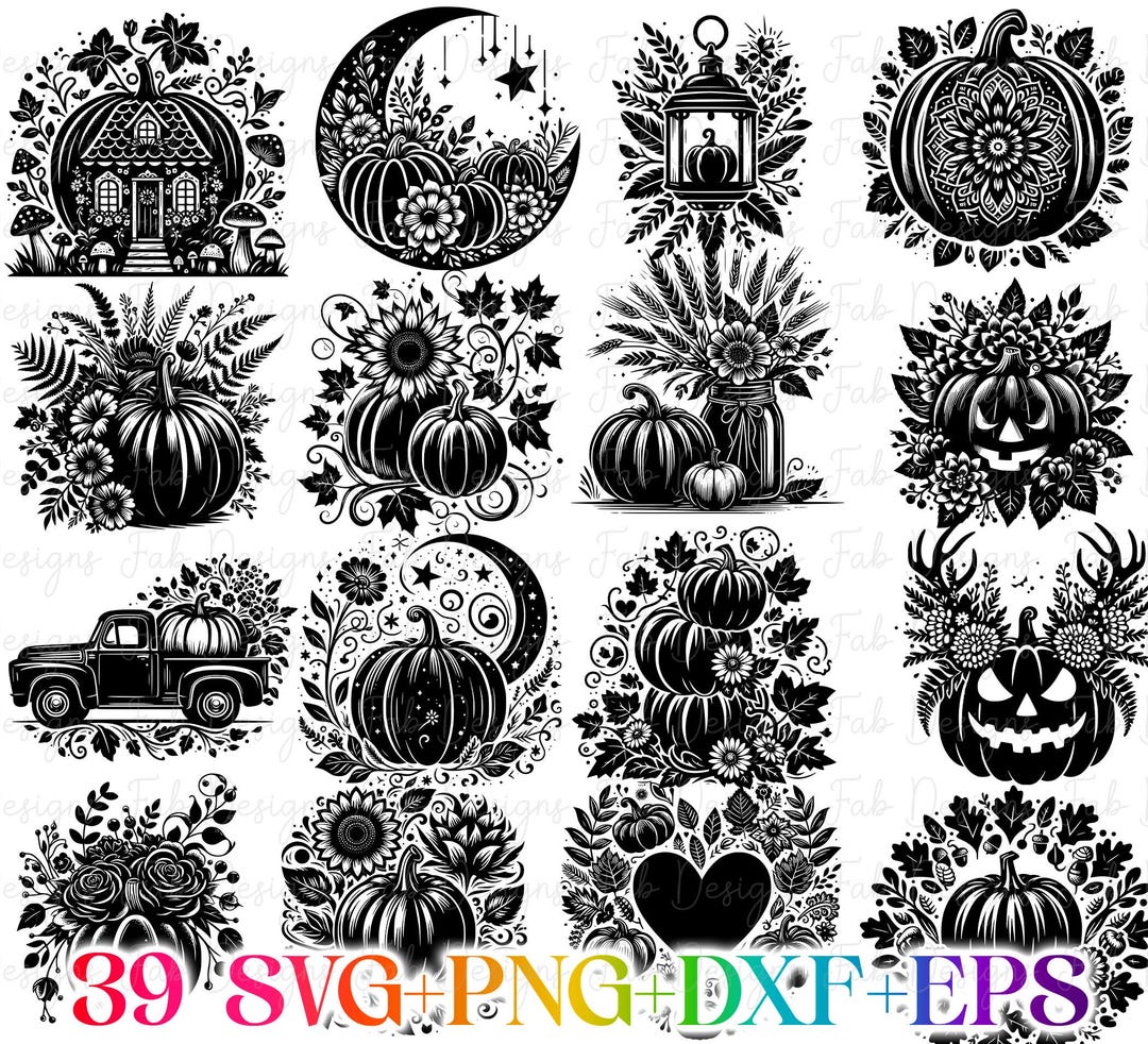39 Halloween Pumpkin SVG Bundle, Halloween Svg, Thanksgiving, Fall Svg ...
