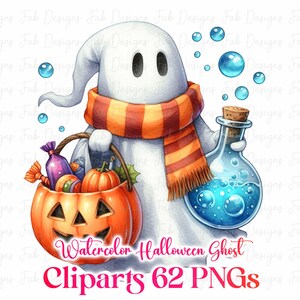 62 Spooky Cute Halloween Ghost Clipart, Cute Ghost, Spooky Halloween ...