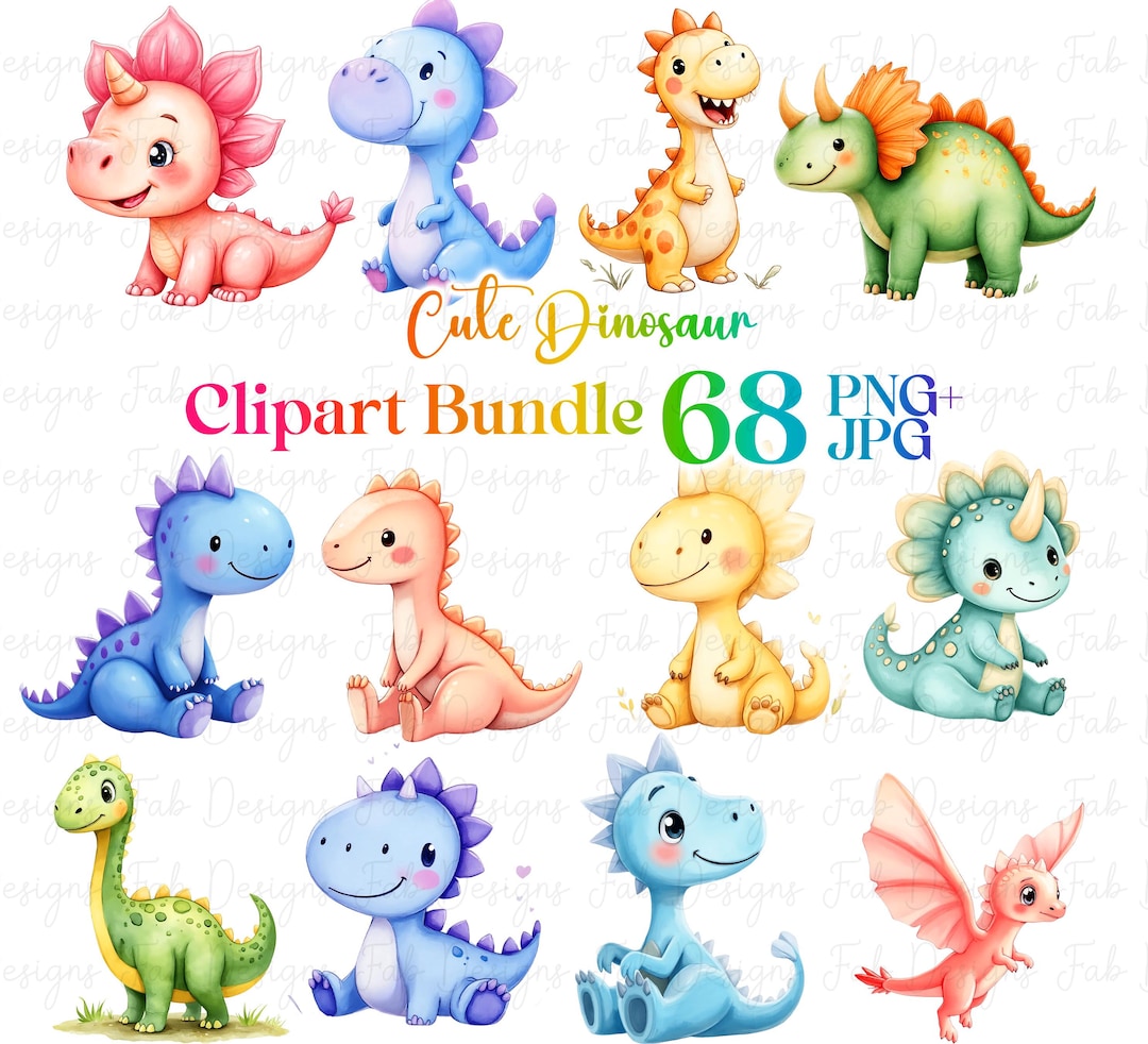 68 Baby Dragons PNG Bundle, Cute Dragon,watercolor Dragon Clipart ...