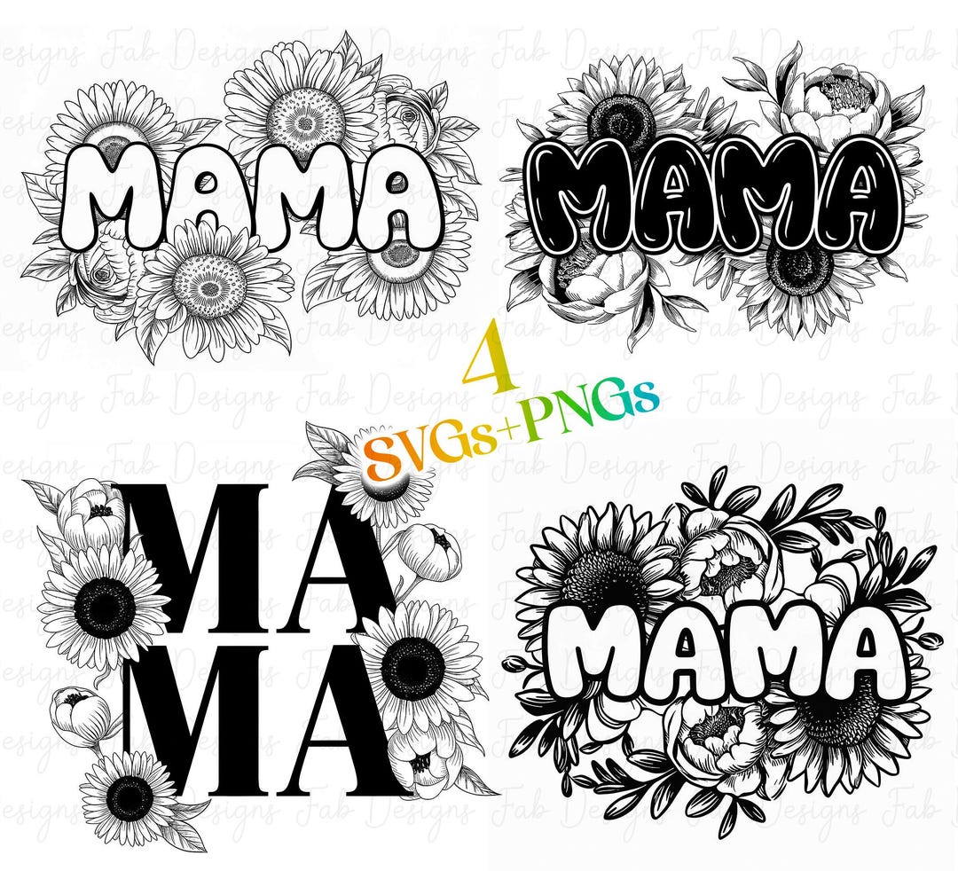 4 Mama SVG Design, Flower Mama Svg File for Cricut, Mom Floral SVG ...