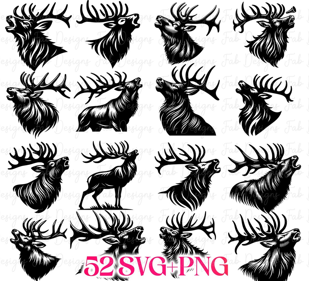 39 Elk Bugling SVG, Deer SVG, Hunting Svg, Rifle Svg, Big Buck, Deer ...