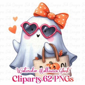 62 Spooky Cute Halloween Ghost Clipart, Cute Ghost, Spooky Halloween ...