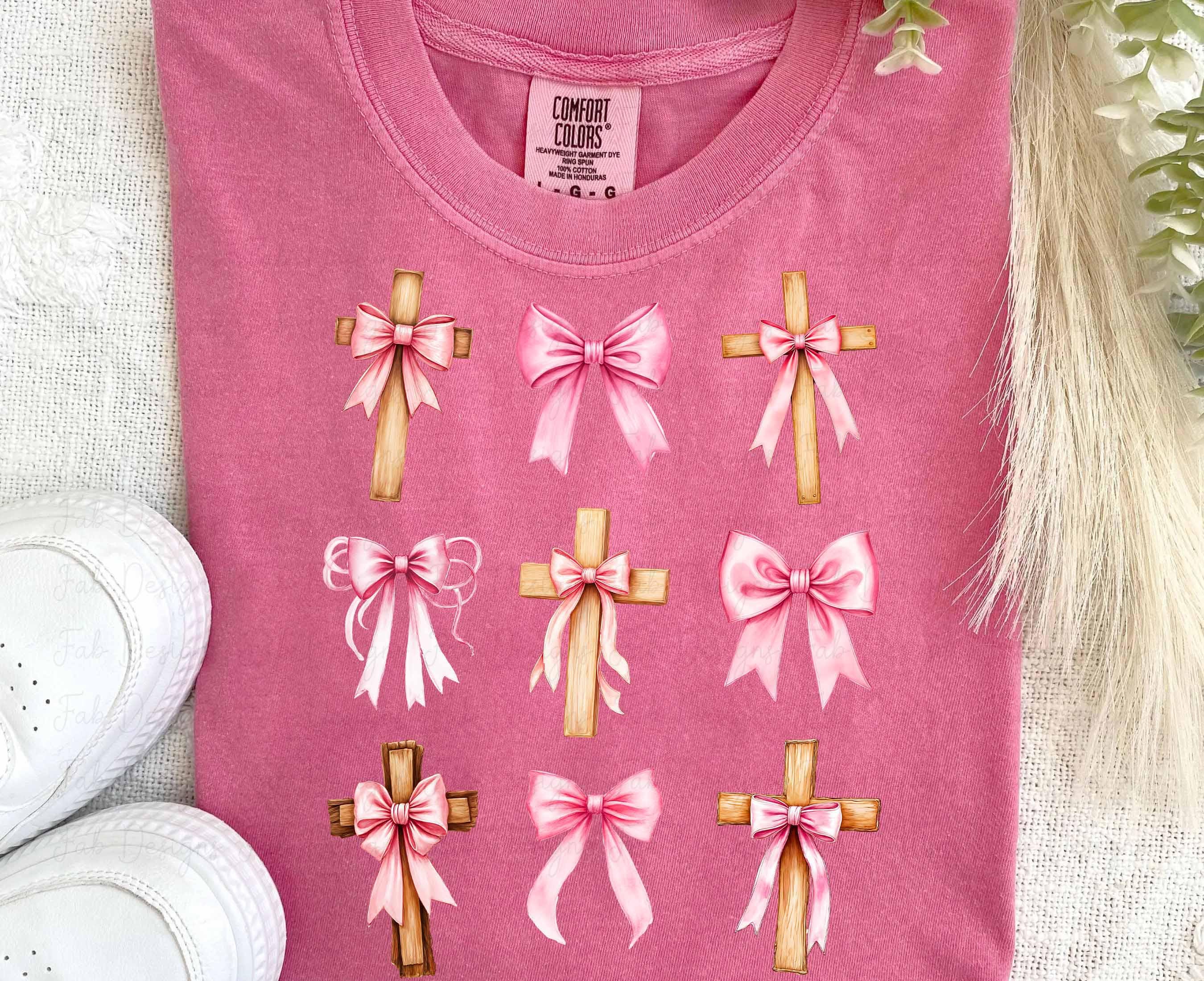 Jesus Cross Pink Bow PNG: Coquette Christian Design (digital Download ...