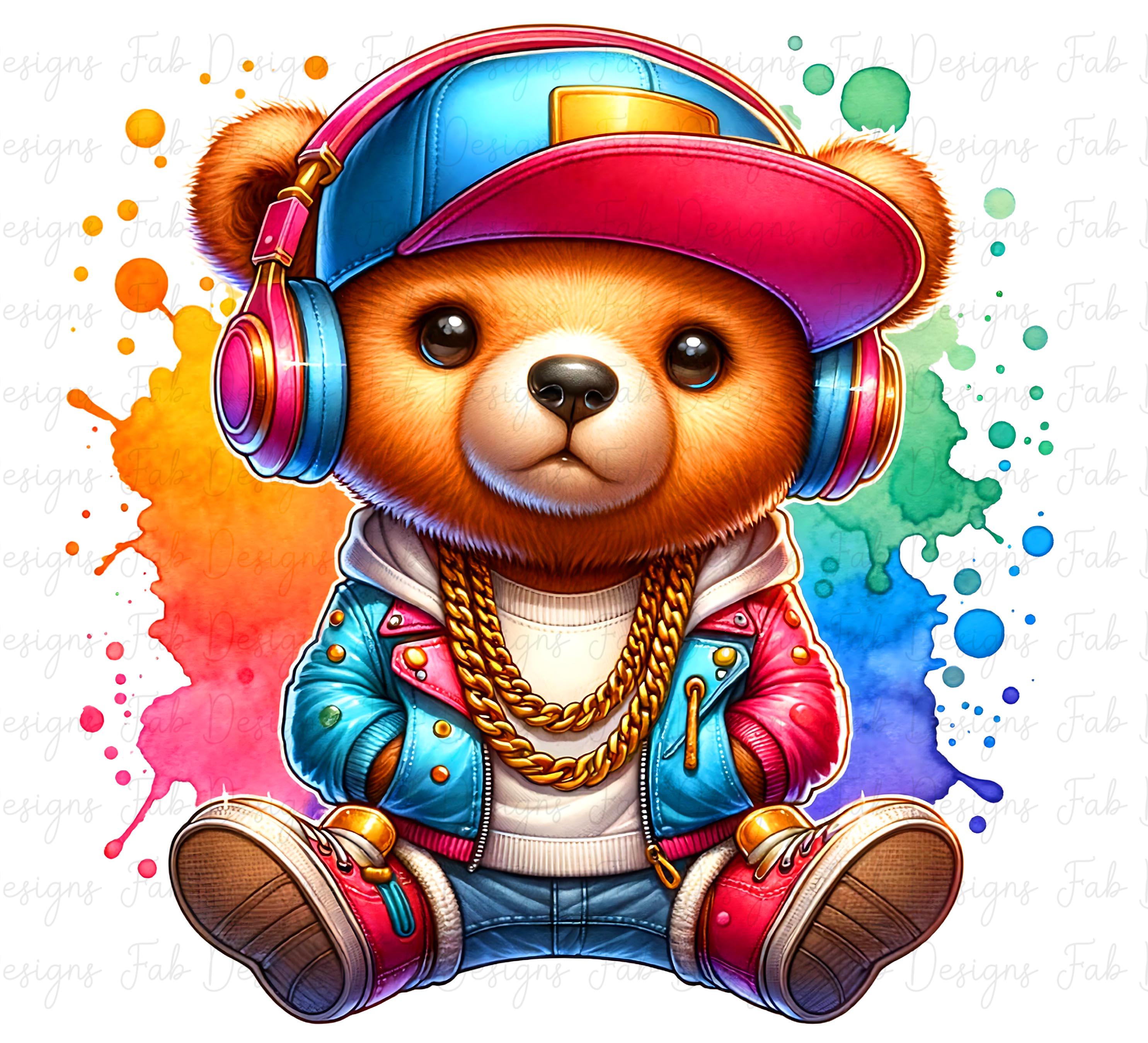 26 Watercolor Cool Bear Collection Clipart Bundle, Birthday Clipart ...