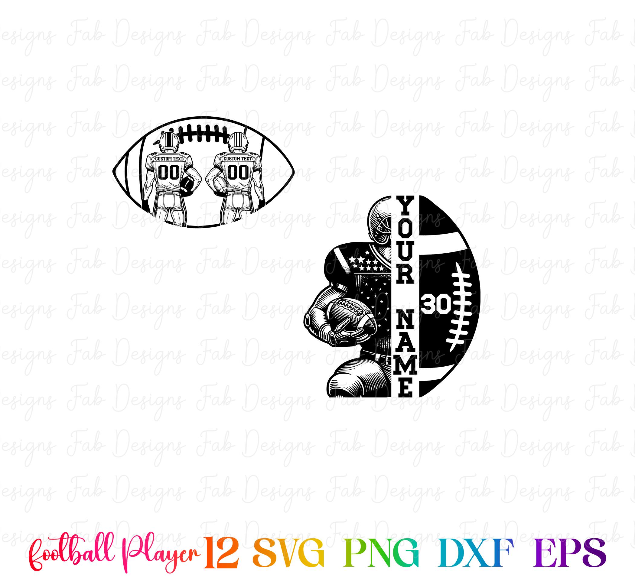 12 Custom Football Player Svg,customize Name Number Player,football Svg ...