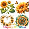 Sunflower Letters, A to Z Clip Art, Sunflower Alphabet, Instant ...