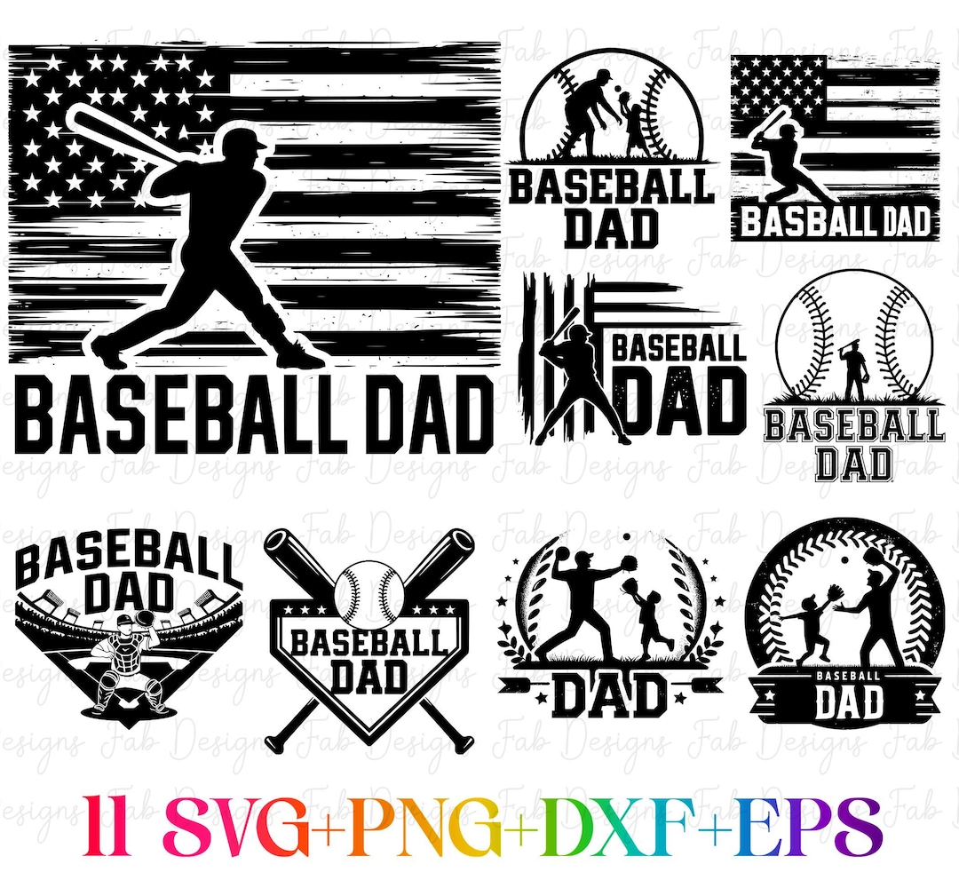 Baseball Dad SVG Bundle: Shirt Design, Car Decal (digital Download) - Etsy
