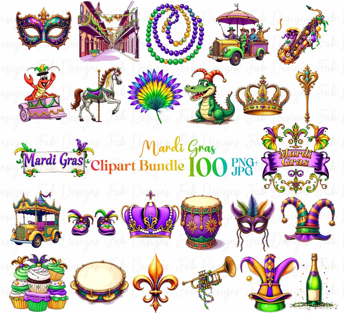 100 Mardi Gras Clipart Fleur De Lis Mardi Coquette Beads Necklace ...