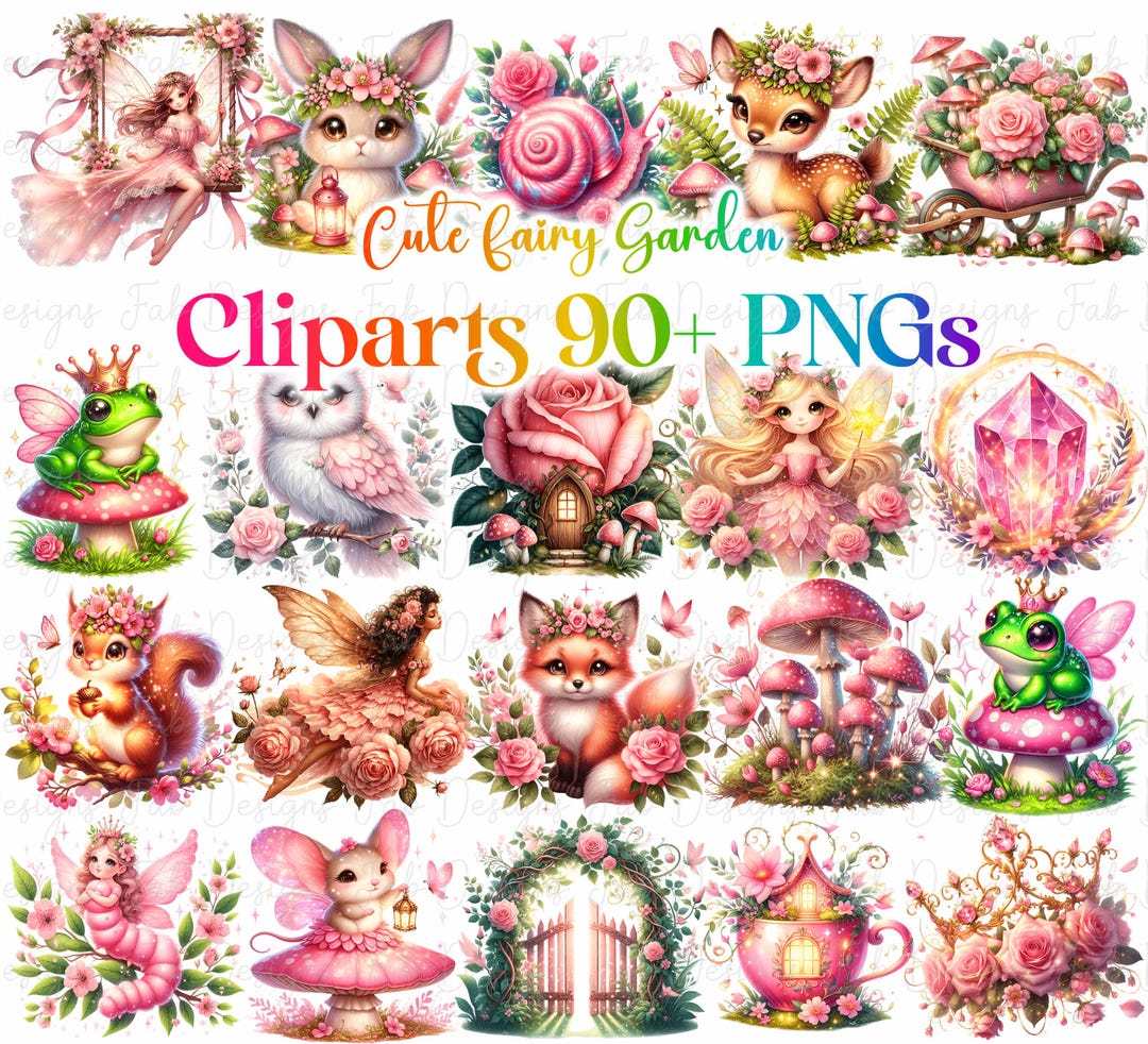Garden Fairies Clipart Bundle: Fantasy Illustrations (digital Download ...