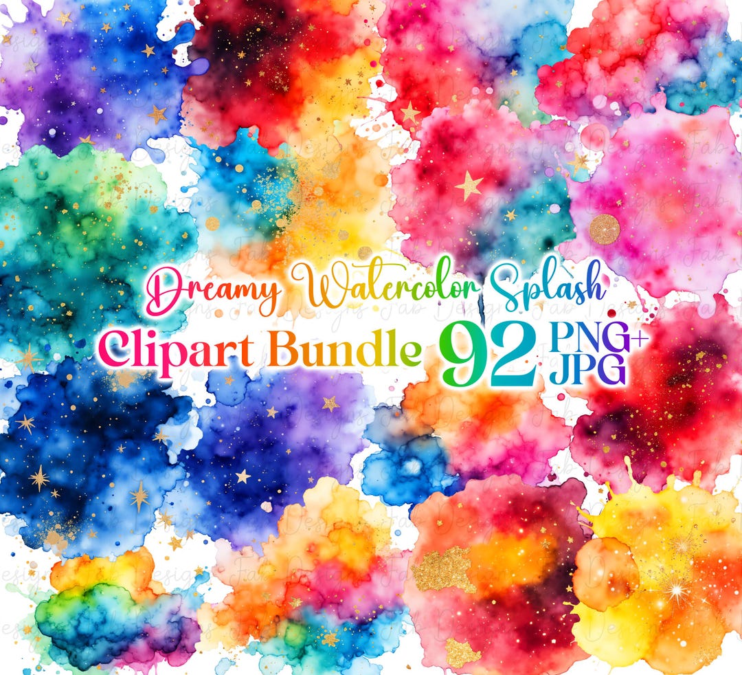 92 Dreamy Watercolor Splash Clipart PNG Paint Splatter Clipart Alcohol ...
