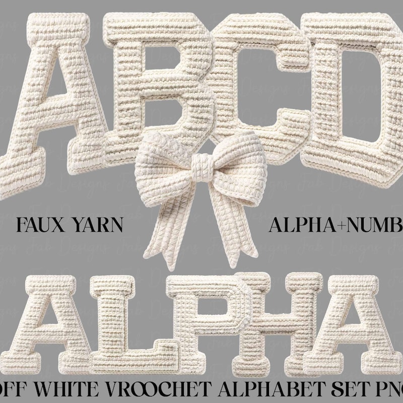 Faux Crochet Alphabet Set - Etsy