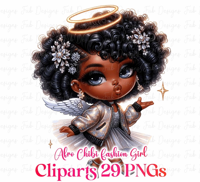 Praying Black Chibi Girl Clipart,afro Faith,jesus & Faith Sublimation ...