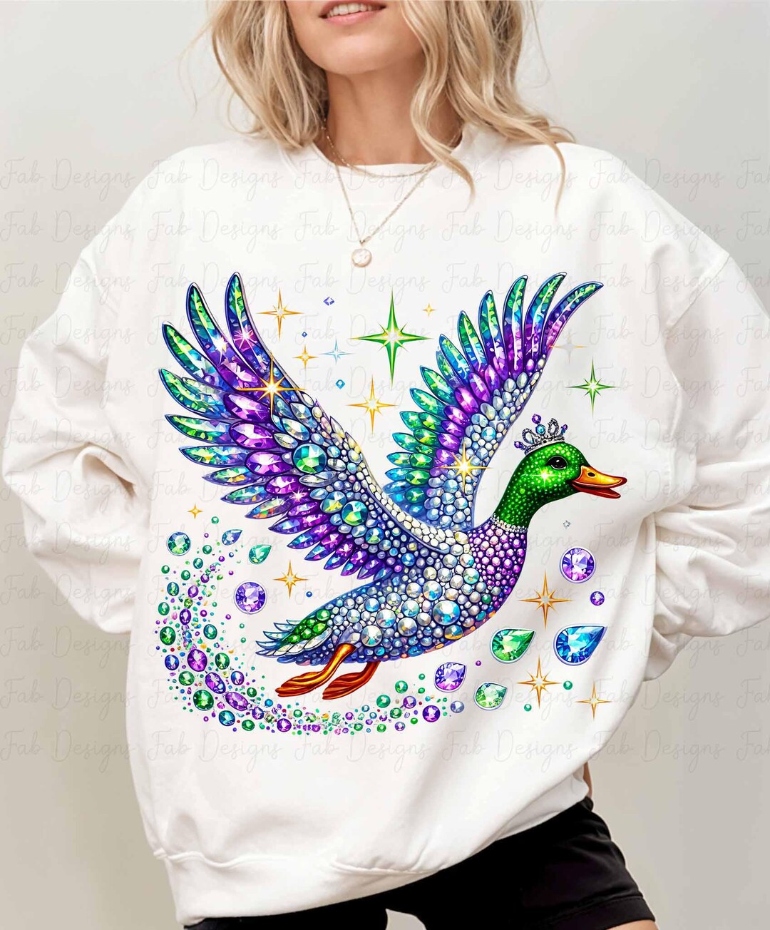 Rhinestone Mallard Duck Flying PNG: Hunting Shirt Design (digital ...