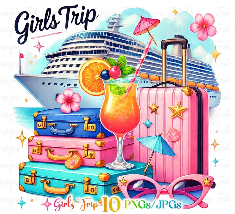 Girls Trip Sublimation Design: Tropical Cruise PNG (digital Download ...