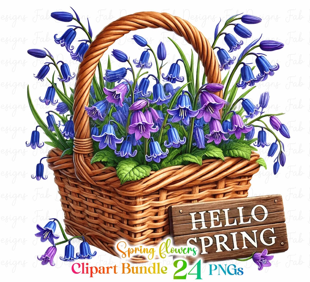 25 Spring Flowers Clipart Bundle, Watercolor Flowers Clipart, Spring ...