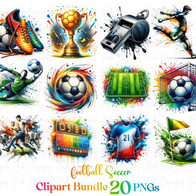 Soccer Watercolor - Etsy