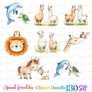 130 Watercolor Cute Animals Clipart, Cute Animal, Watercolor Animals ...
