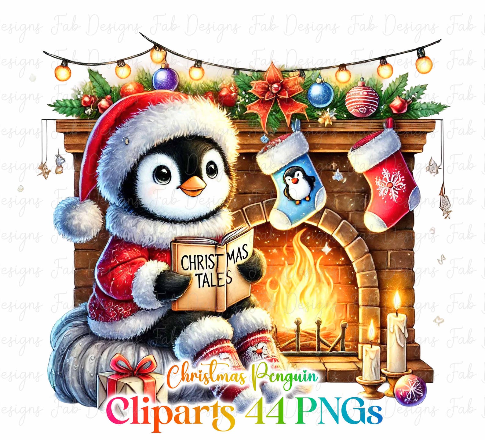 44 Winter Penguin Clipart PNG and JPG, Christmas Penguin Clipart ...