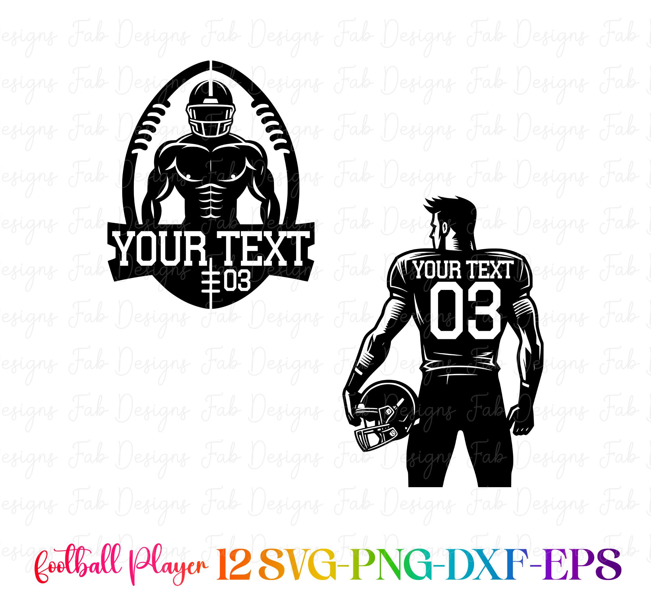 12 Custom Football Player Svg,customize Name Number Player,football Svg ...