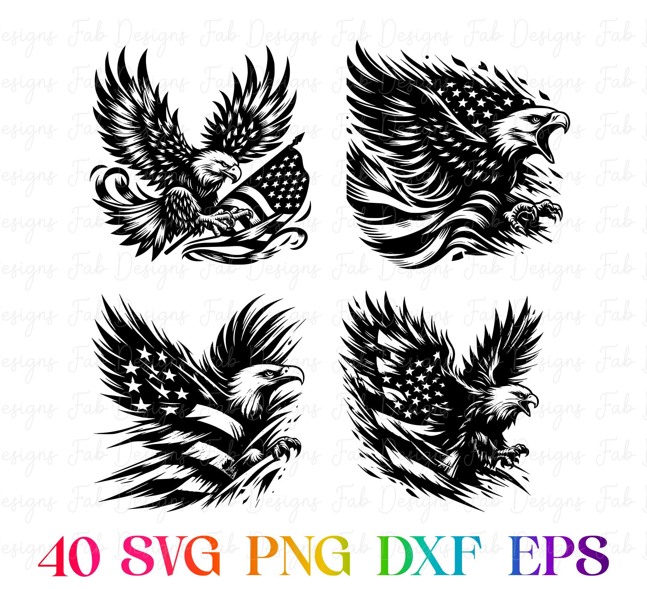 40 American Flag Eagle SVG, 4th of July SVG Bundle, Patriotic SVG ...