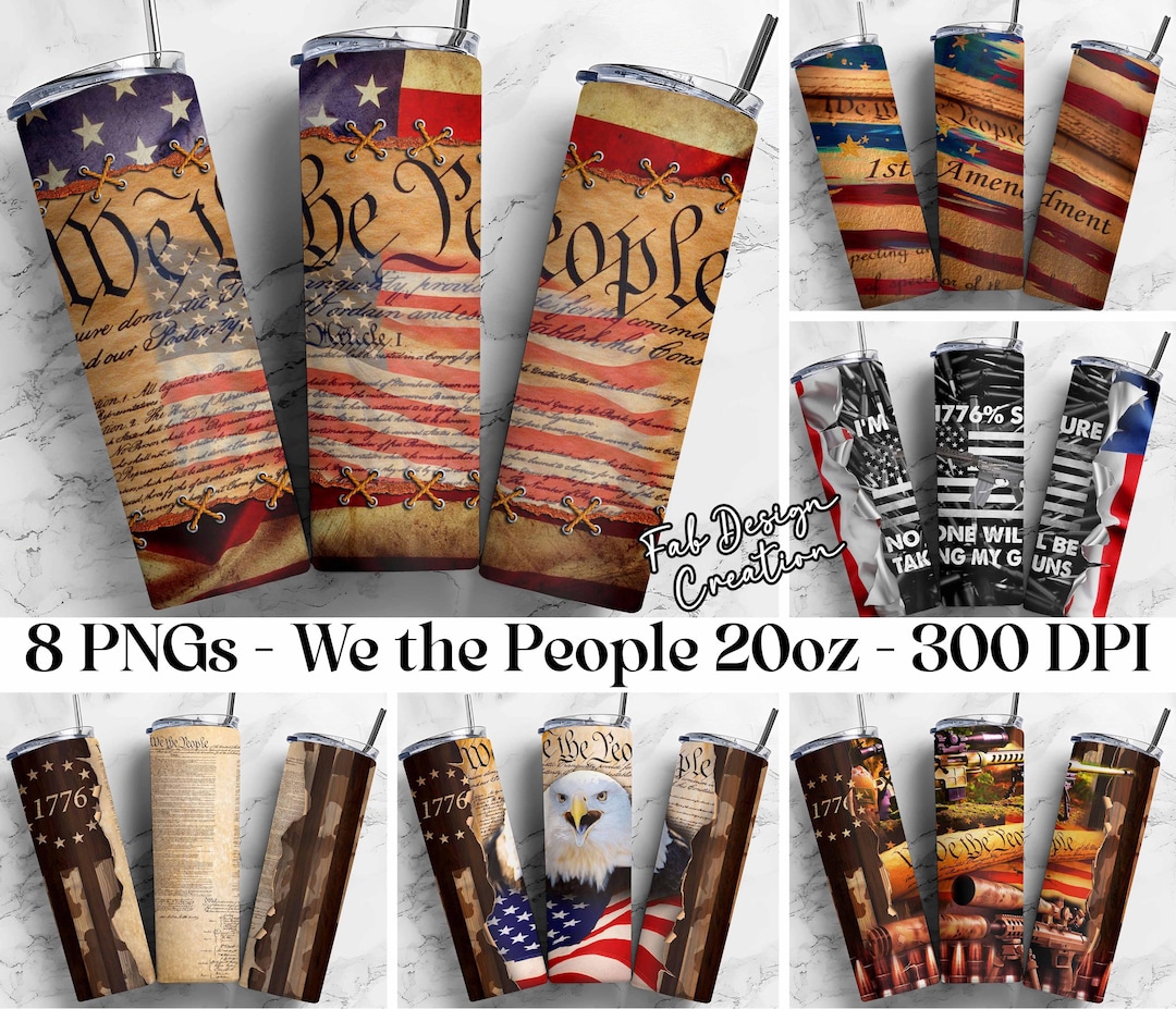 Patriotic Tumbler Wrap Bundle: We the People, American Flag (digital ...