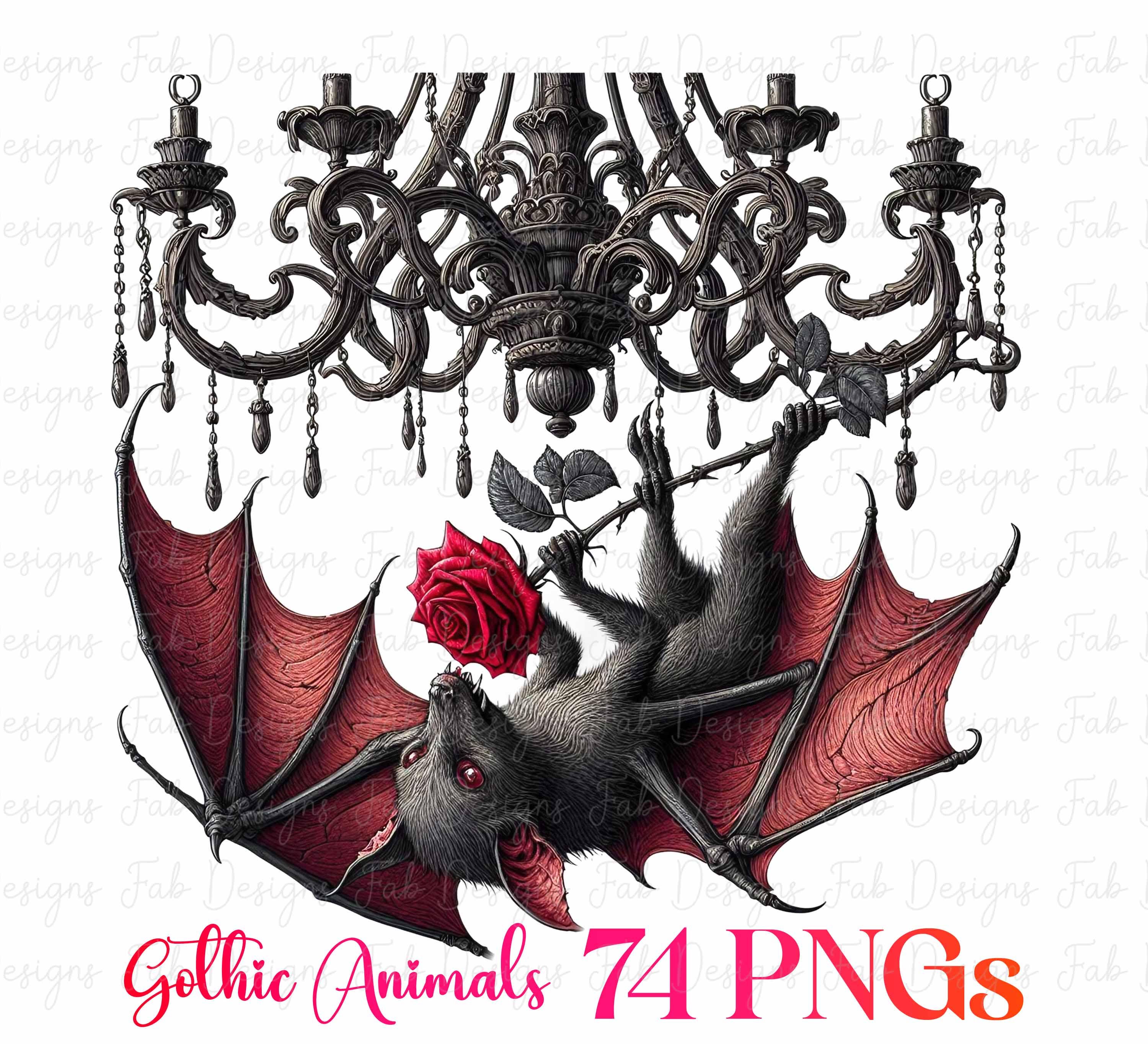 74 Gothic Animals Clipart: PNG Gothic Decor, Junk Journal (digital ...
