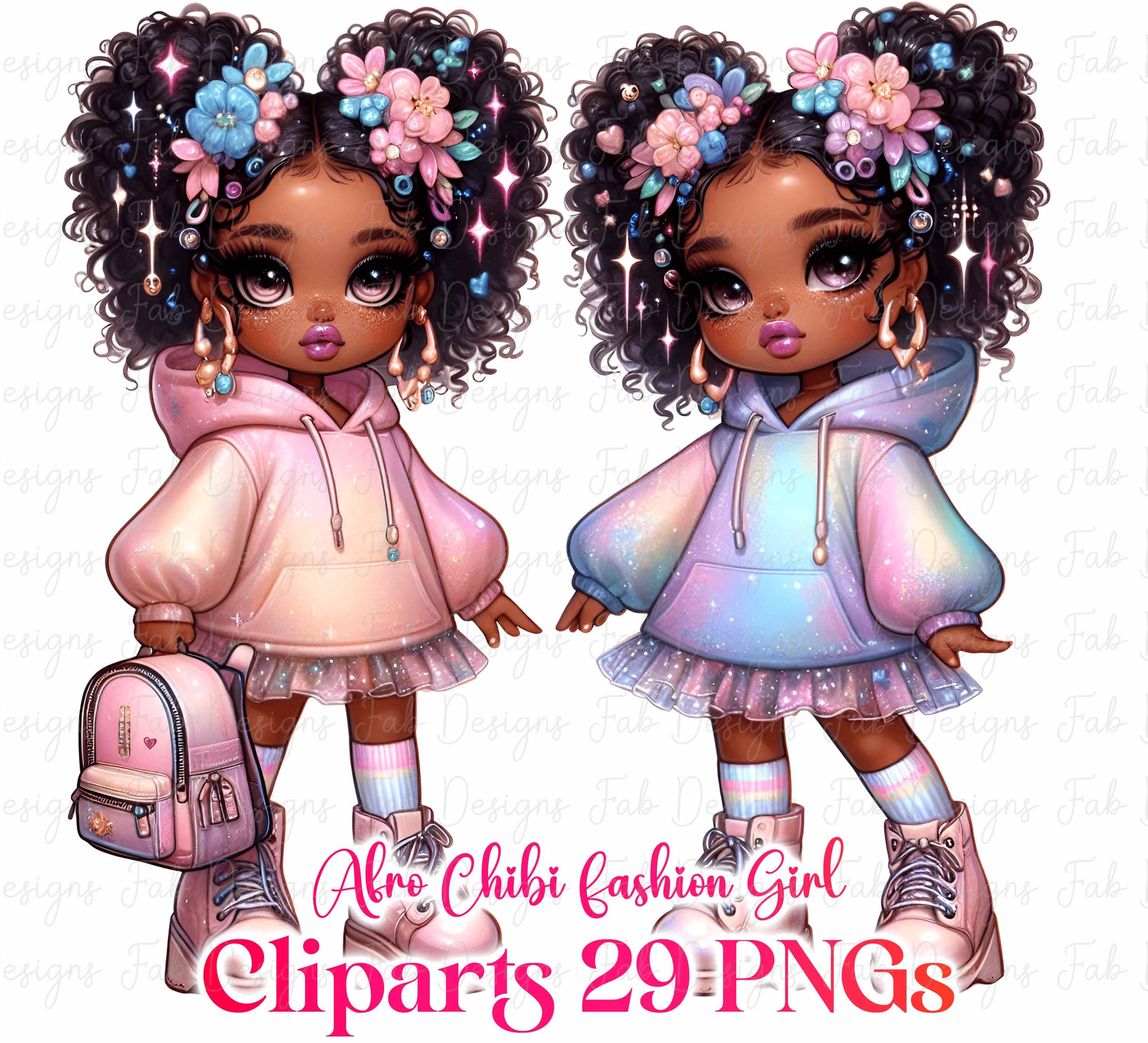 Praying Black Chibi Girl Clipart,afro Faith,jesus & Faith Sublimation ...