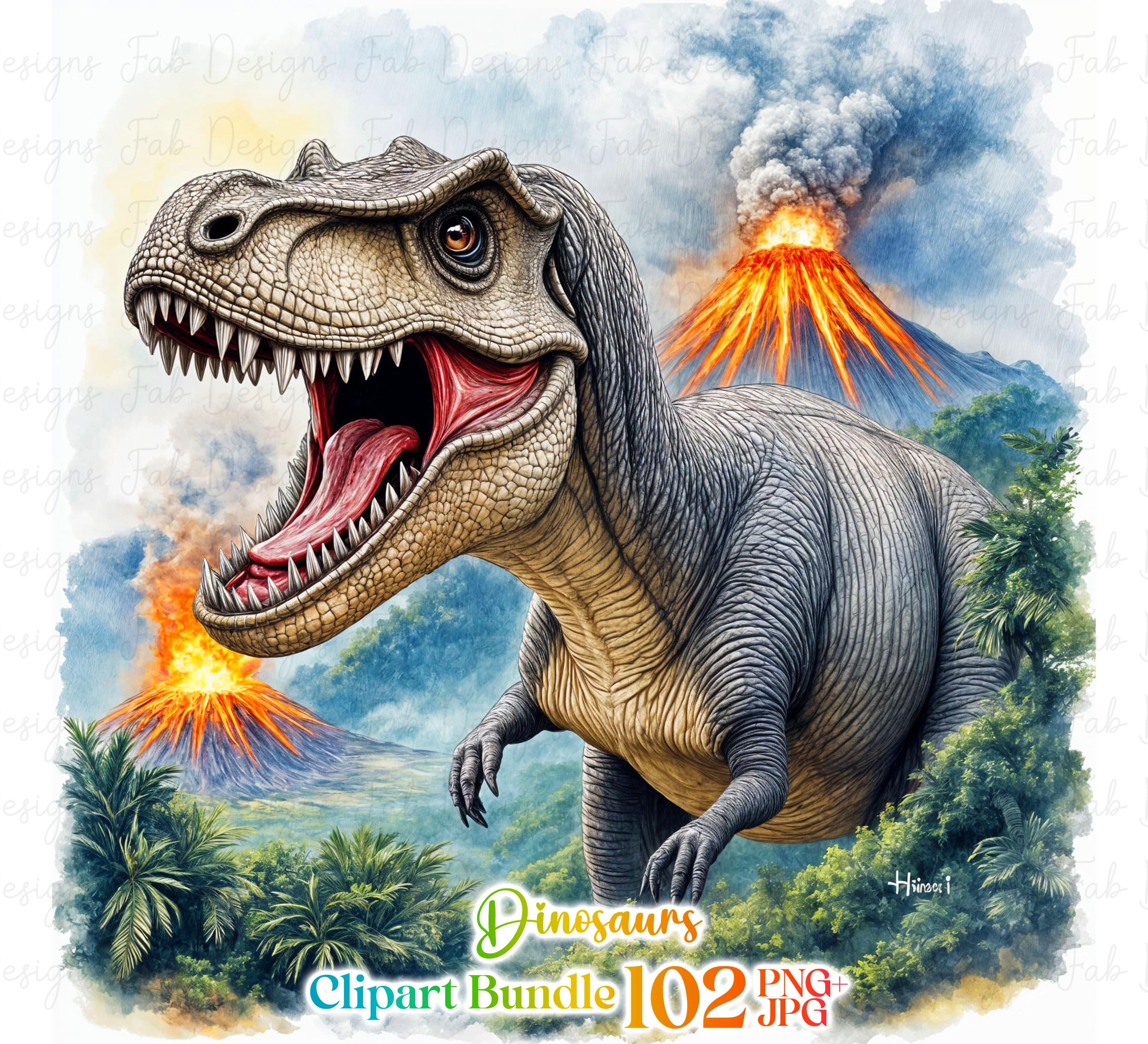 102 Dinosaurs PNG Bundle, Cute Dragon Steampunk Dragon,watercolor ...